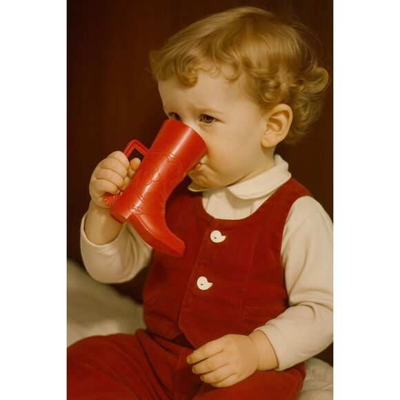 Vintage | Dining | Vintage Midcentury Red Plastic Cowboy Boot Plastic ...